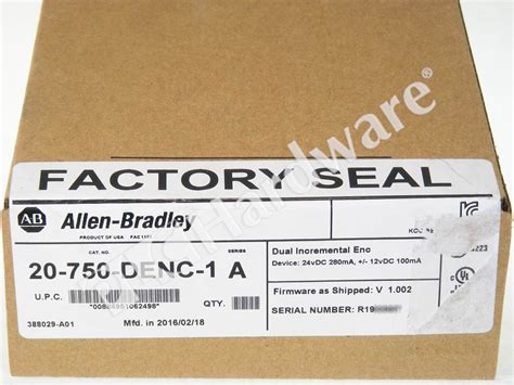 Plc Hardware Allen Bradley 20 750 Denc 1 Powerflex 750 Dual Encoder Module
