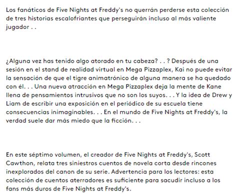 Gg Games On Twitter Noticias Fnaf Libros La Descripci N De Tales