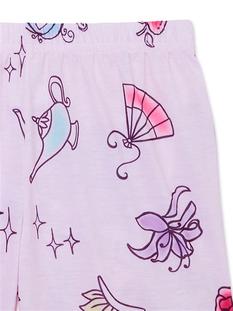 Disney Princess Girls Short Sleeve Top And Shorts Pajama Set 2 Piece