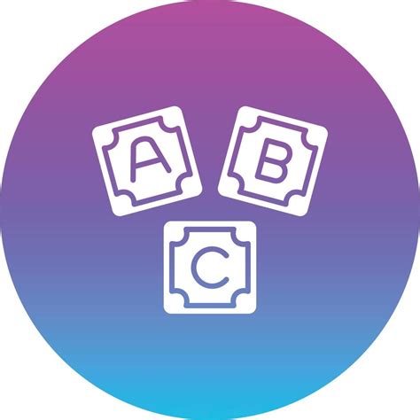 Abc Bloque Gradiente Círculo Glifo Invertido Icono 16072778 Vector En