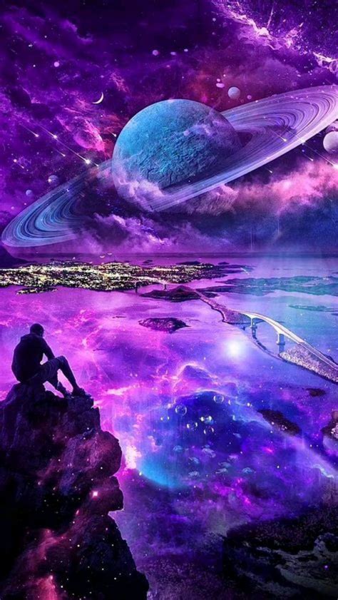 Starry Night Sky With Purple Hues