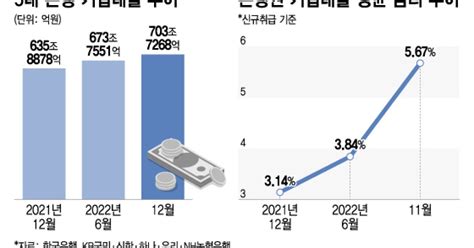 5대 은행 기업대출만 700조中企 3곳 중 1곳 대출금리 6대