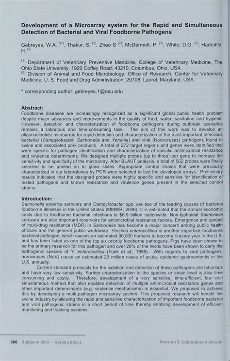 Pdf Development Of A Microarray System For The Rapid And Simultaneous Detection Of Bacterial