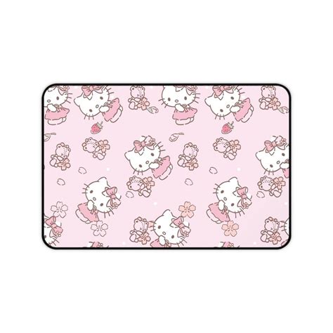 Hello Kitty Mouse Pad Hello Kitty Pink Strawberry And Teddy Bear