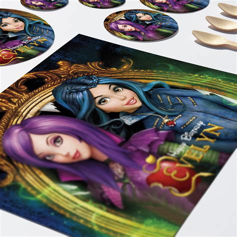 Descendants Mal And Evie Edible Cake Topper Custom Edible Topper
