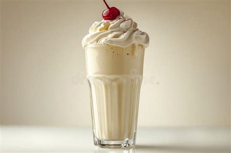 Classic Milkshake With Whipped Cream And A Cherry Stock Illustration Illustration Of Thick