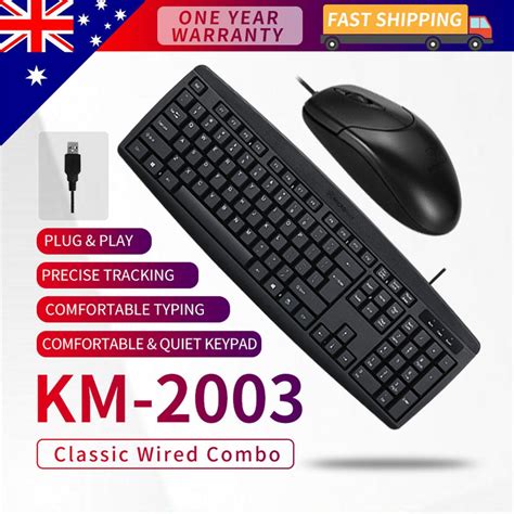 Classic Desktop Pc Laptop Wired Combination Mouse Keyboard Interface B