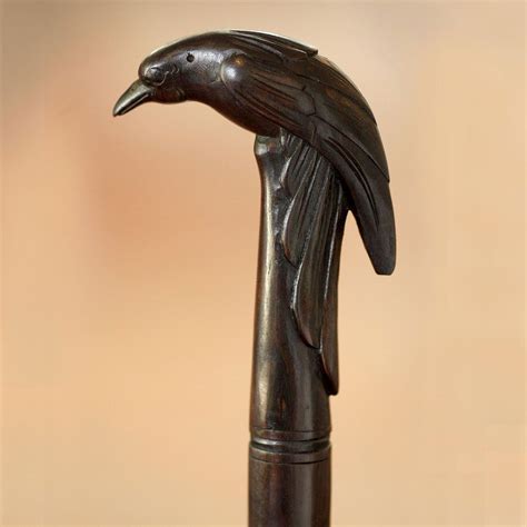 Raven Cane Wood Carving Art Wood Carving Walking Sticks