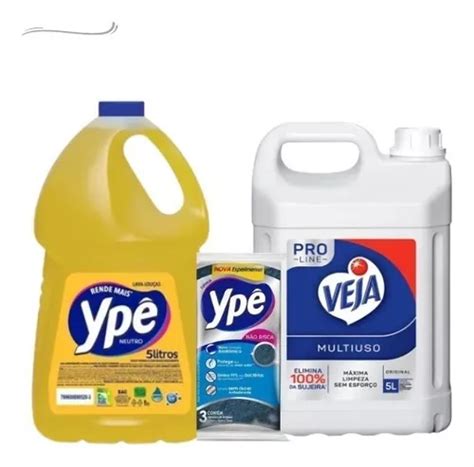 Multi Uso Veja 5l Mais Detergente Neutro Ype 5l Kit Frete Grátis