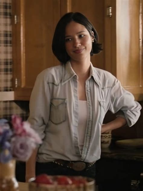 Yellowstone S5 Kelsey Asbille Denim Shirt Western Denim Shirt Light Wash