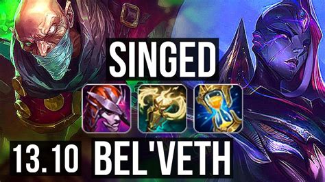 SINGED Vs BEL VETH TOP 10 1 17 68 Winrate Dominating KR Master