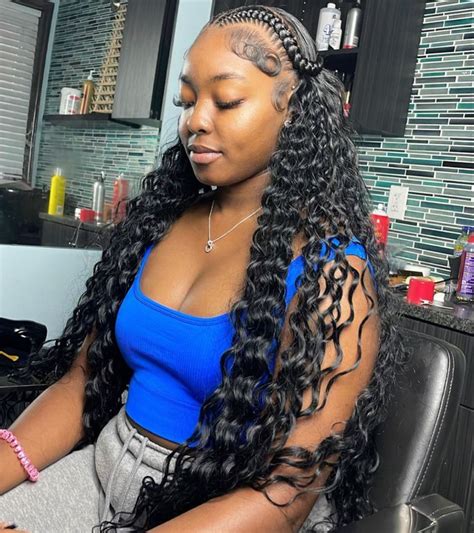 Pin By Jamecia On Deep Wave Braids With Curls Pretty Braided