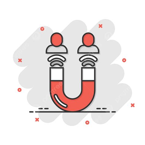 Icono De Imán De Dibujos Animados Para El Concepto De Conversión De