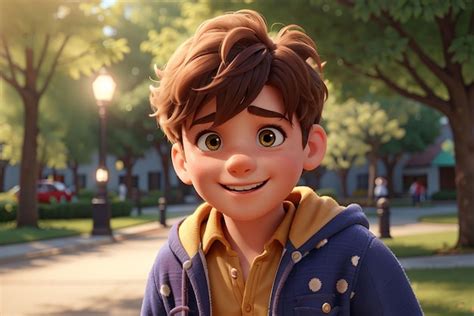 Un Niño Caminando Por El Parque Foto Premium