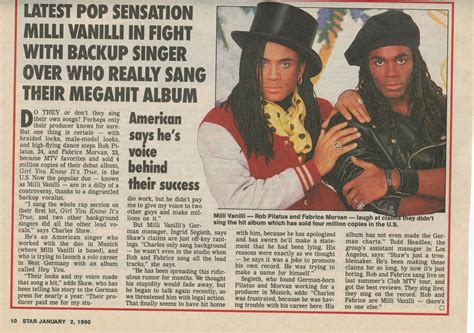 Tmilli Vanilli Clipping Original Magazine Photo