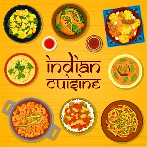 Indian Cuisine Restaurant Menu Cover Template Stock Illustration