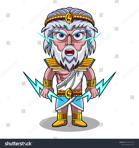 Zeus Chibi Mascot Logo Design Stock Vector Royalty Free 1919478164 Shutterstock