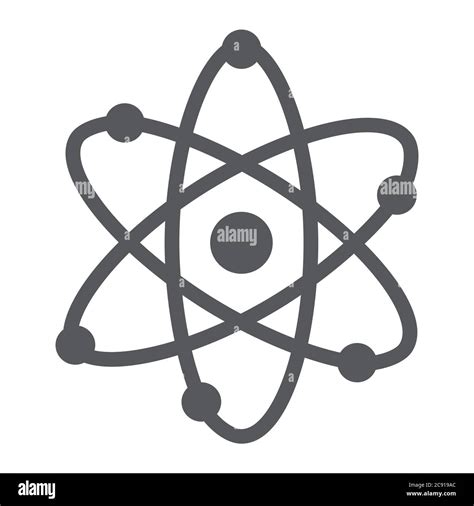 Atom Structure Glyph Icon Scientific And Nuclear Nucleus Sign Vector