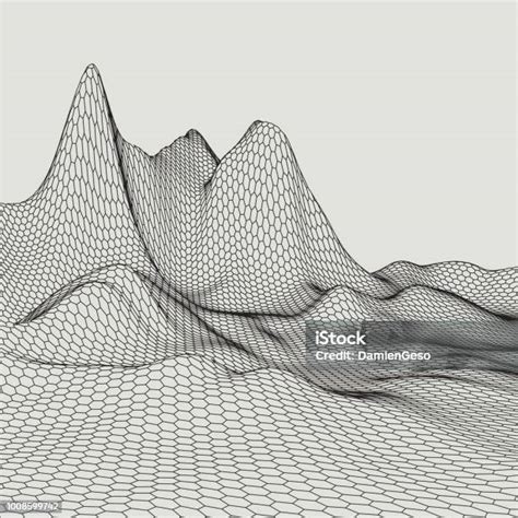 추상적인 3d 조명 왜곡 메쉬 구체 네온 간판입니다 미래 기술 Hud 요소입니다 우아한 파괴 큰 데이터 시각화 3차원 형태에 대한 스톡 벡터 아트 및 기타 이미지 Istock