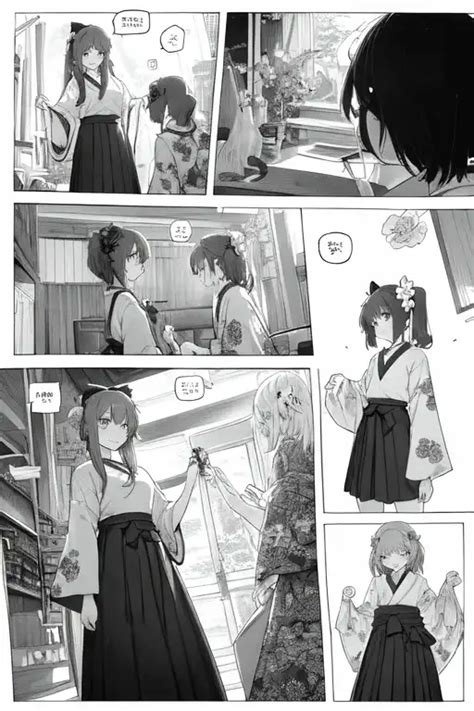 Ai Art Harmony Of Three Akyuu Keine And Kosuzu In Japanese Inspired Outfits By