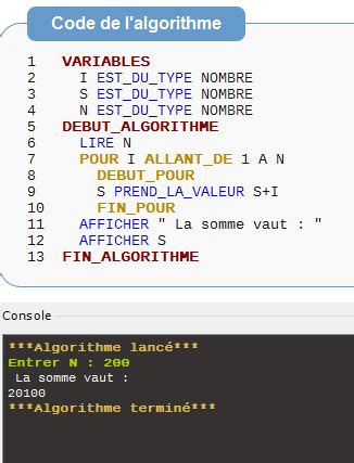 Algorithme calcul de somme Forum mathématiques seconde algorithmique