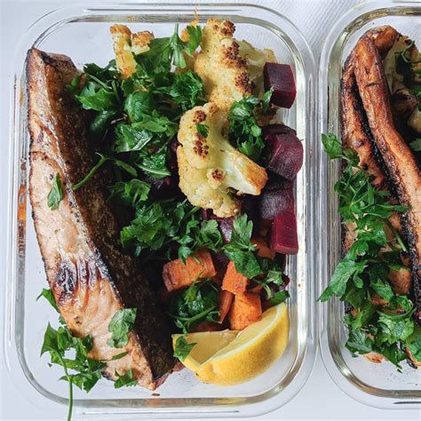 Salmon Meal Prep With Veggies All Nutritious