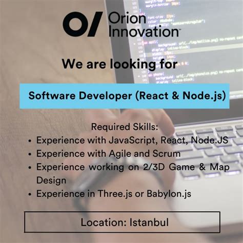 Orion Innovation Turkey On Linkedin Hiring Reactdeveloper Nodejsdeveloper Softwaredeveloper…