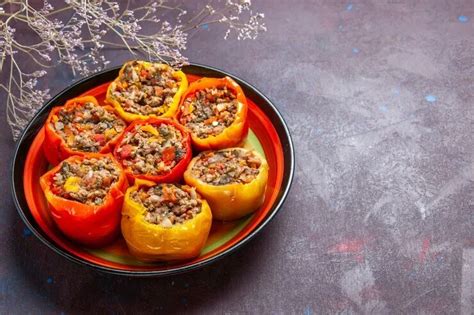 Ground Beef Stuffed Red Peppers