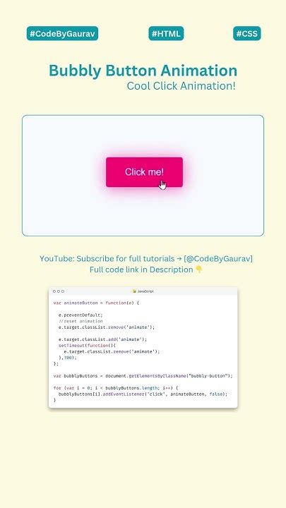 Create A Bubbly Button With Css Click Animation 🎈 Shorts Webdevelopment Css Codebygaurav