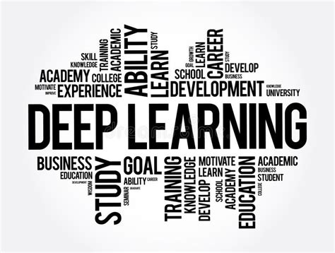 Deep Learning Word Cloud Collage Education Concept Background Stock
