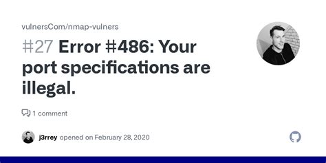 Error 486 Your Port Specifications Are Illegal · Issue 27 · Vulnerscomnmap Vulners · Github