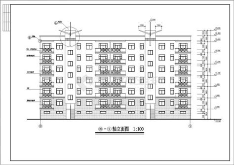 六层二单元每单元二户住宅楼建筑设计图住宅小区土木在线