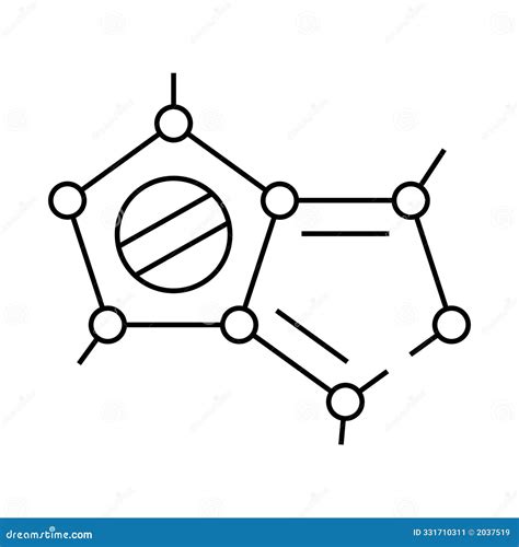Molecular Structure Line Icon Vector Isolated Illustration Stock