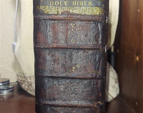 Holy Bible Antique 1821 Old New Testament Apocrypha Lg Leather