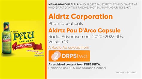 Aldrtz Pau Darco Capsule Radio Ad 2020 2023 30s Version 13 Youtube