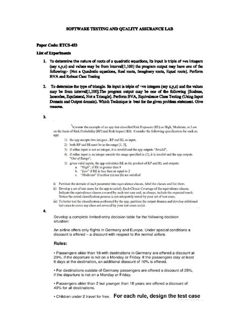 Stqa Experiment List1 4 Software Testing And Quality Assurance