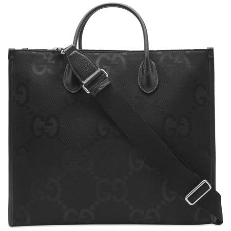 Gucci Mens Jumbo Gg Canvas Tote Bag In Black Gucci