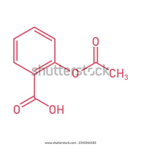 Chemical Structure Aspirin Acetylsalicylic Acid C9h8o4 Stock Vector