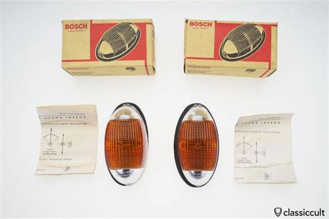 Bosch Chrome Side Indicator Flasher Lamps 1964 Nos