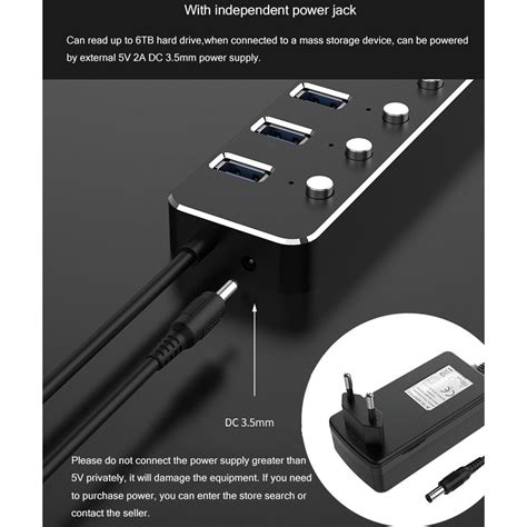 Usb 3 0 хъб с 4 X Usb 3 0a 3 X Usb 2 4a и индивидуален превключвател