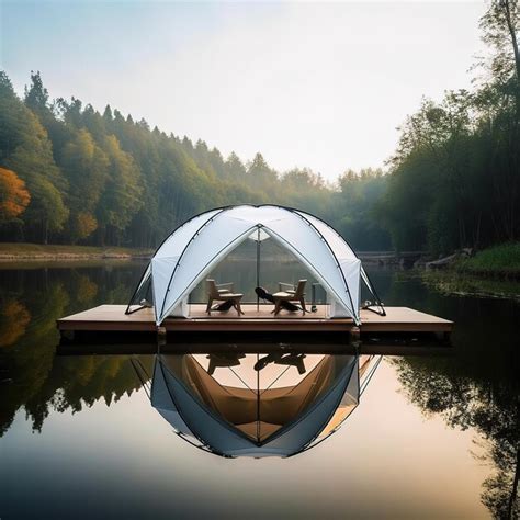 Premium Ai Image A Modern Structure Tent In Nature Glamping Pod
