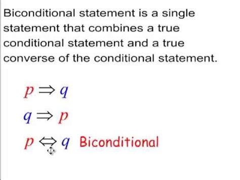 Geometry Ch Biconditional Statements YouTube