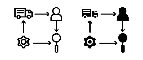 Supply Chain Outline Icon Collection Or Set Supply Chain Thin Line Art