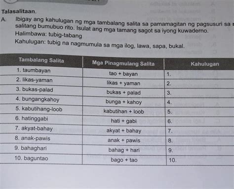 Tambalang Pangungusap At Halimbawa Nito Vrogue