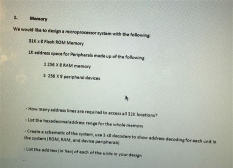 solved 1 memory we would like to design a microprocessor