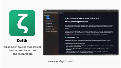 Install Zettlr Markdown Editor For Linuxmacoswindows Cloudspinx
