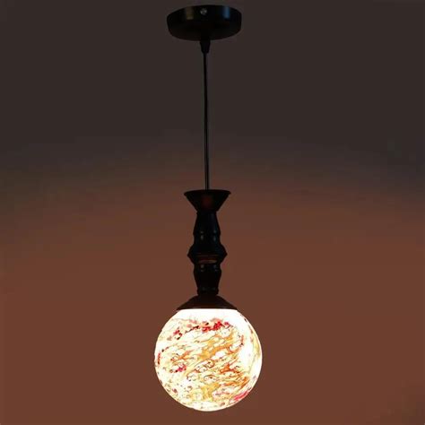 Red Splashed Globe Ceiling Light Wallmantra
