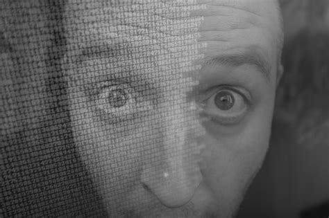 Premium Photo Close Up Portrait Of Man With Coding