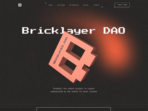 NFT Blockchain DAO Bricklayer Awwwards Nominee