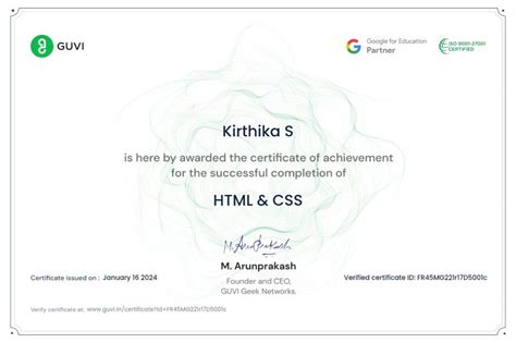 Kirthika S Cse On Linkedin I Have Completed The Course For Html And Css 😊 💥